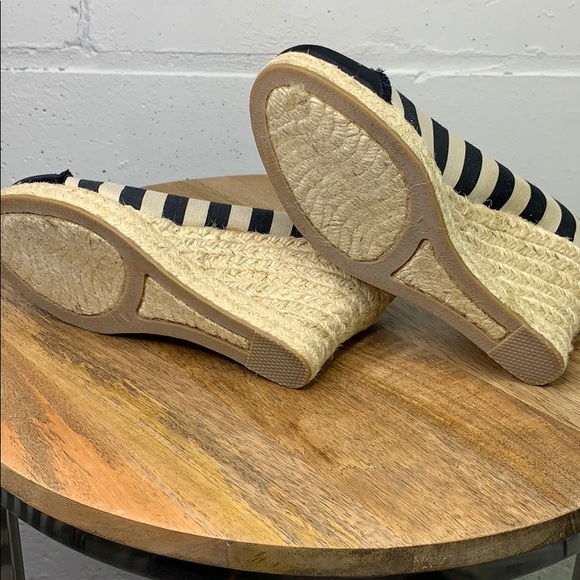 J. Crew | Shoes | J Crew Seville Canvas And Satin Wedge Espadrilles ...